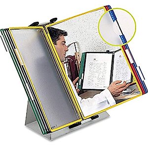 Tarifold Desktop Reference and Display System - 20 Double-Sided Display Pockets - 40 Sheet Capacity - Letter-Size - Assorted Colors (D292)
