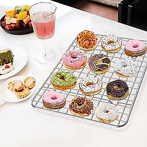 Baking Half Sheet with Rack Set (2 Pans + 2 Racks), Size 16 x 12 x 1 Inches, AIKWI Stainless Steel Cookie Pan with Cooling Rack for Oven, Nonstick Bakeware, Easy Clean & Heavy Duty