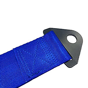2 Pieces Car Racing JDM Tow Strap High-Strength Nylon Towing Rope Universal Auto Blue Trailer Hook Bumper Decorative with Chinese Slogan (Blue)