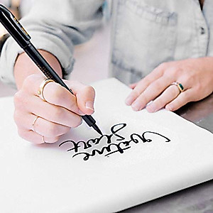 Rilanmit Hand Lettering Pens, Refillable Calligraphy Pens Brush Marker Pens Set Black, 4 Size for Writing, Painting, Drawing, Pack of 6