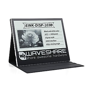 waveshare 10.3inch HDMI E-Paper Monitor Compatible with MAC/Windows PC 1872×1404 Resolution Anti-Glare No Blue Light with Mini HDMI Interface