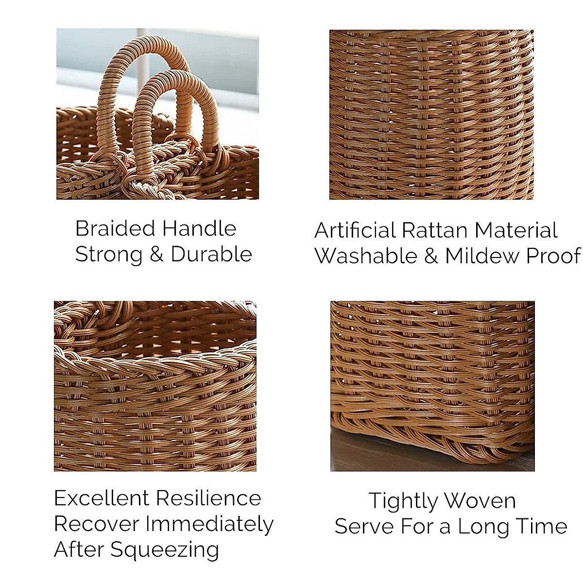 Hanging Woven Storage Basket, Decorative Wall Basket Organizer for Plants, Key, Sunglasses, Wallet on Door, Fern Wall Hanging Basket Planter