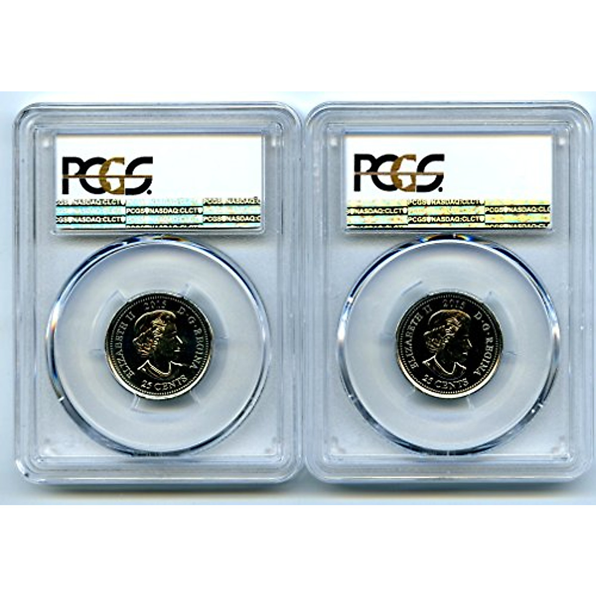 2015 Canada POPPY FLANDERS FIELDS REMEMBRANCE TWO COIN QUARTER SET PCGS COLOR AND NON-COLOR MS66