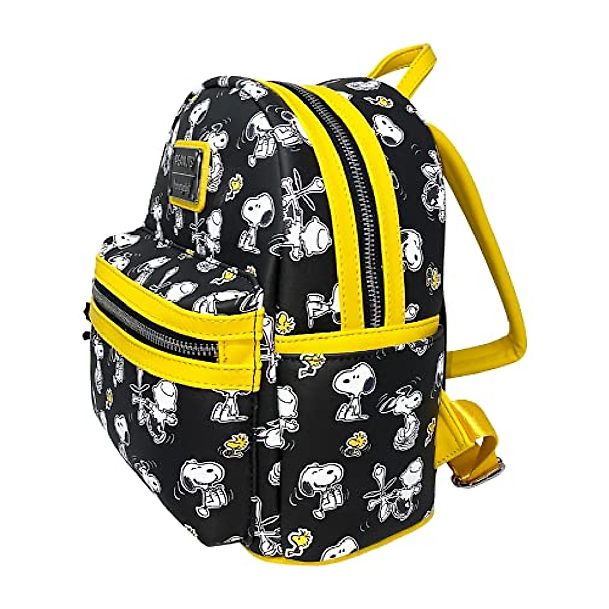 Loungefly Peanuts Snoopy and Charlie Brown Allover Print Womens Double Strap Shoulder Bag Purse