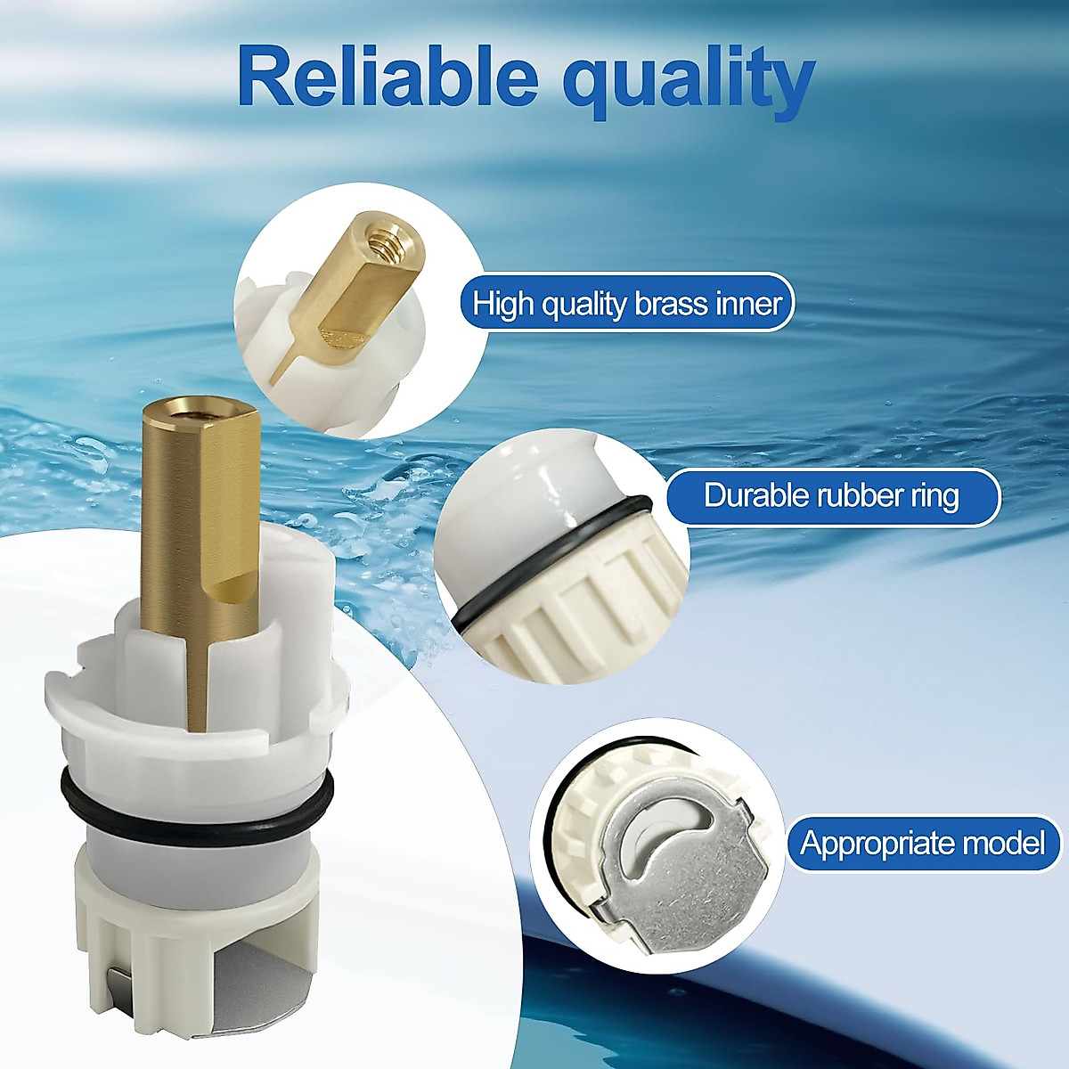 KEQGPCBE 2 Pack Replacement for RP25513 Faucet Stem Cartridges Assembly Repair Kit for Delta Two Handle Lavatory Centerset Widespread Bathroom Faucet RP4993 Seat and Spring