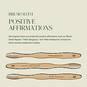 Plus Ultra Bamboo Toothbrush - BPA Free Soft Bristle Toothbrush - Dentist-Approved All-Natural Toothbrush - 4 Pack