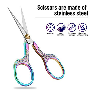 Small sharp scissors-Glexal 5 Inch Precision Scissors-2 pack,razor Sharp Blade Shears for craft embroidery sewing school office cutting