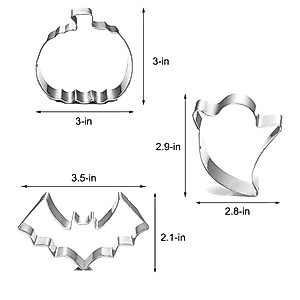 Halloween Cookie Cutters - 5 pieces Cookie Cutters Shape - Pumpkin, Bat, Ghost, Cat and Witch Hat Shapes for Halloween Food Party Decorations