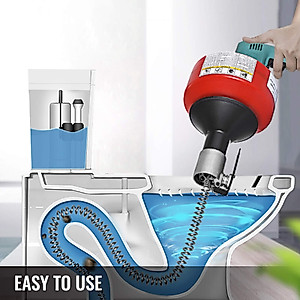 VEVOR 26FTx1/3Inch Electric Drain Auger, Plumbing Snake Drain Clog Remover Tools, Drain Cleaner Machine for Toilet, Sewer, Bathroom, Sink and Shower