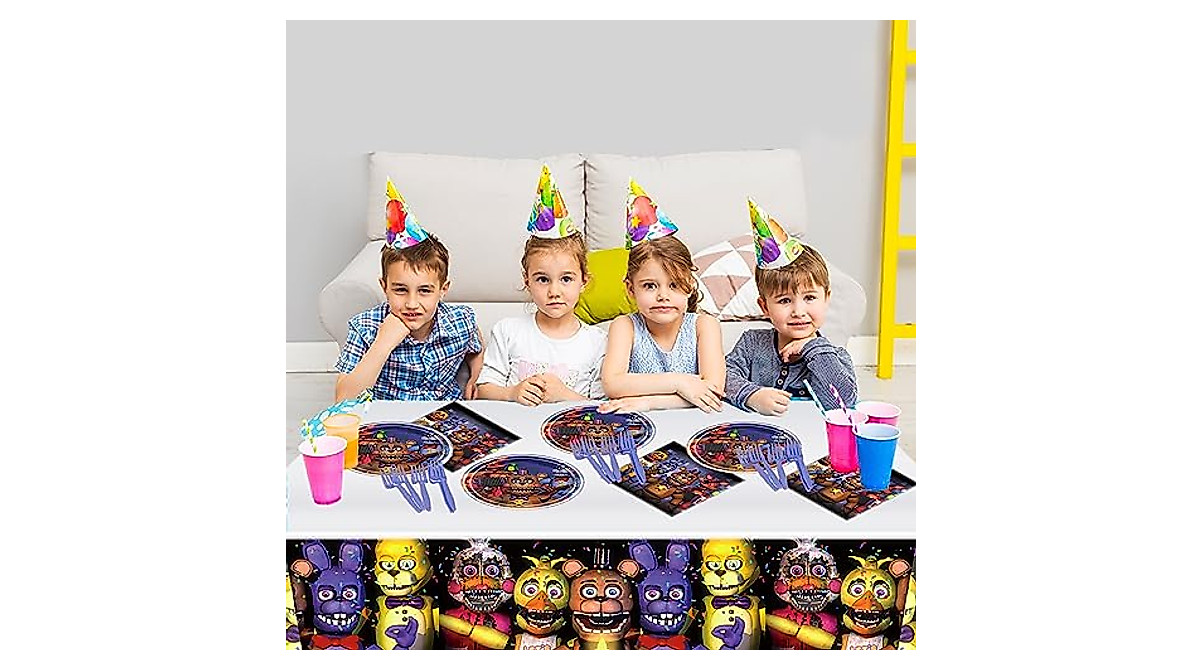 41pcs FNAF Birthday Party Supplies Plates Napkins Tablecloth