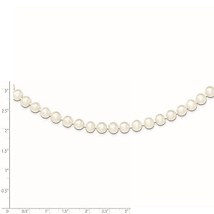 925 Sterling Silver Pearl clasp 6 6.5mm White Freshwater Cultured Pearl Necklace 24 Inch Jewelry for Women