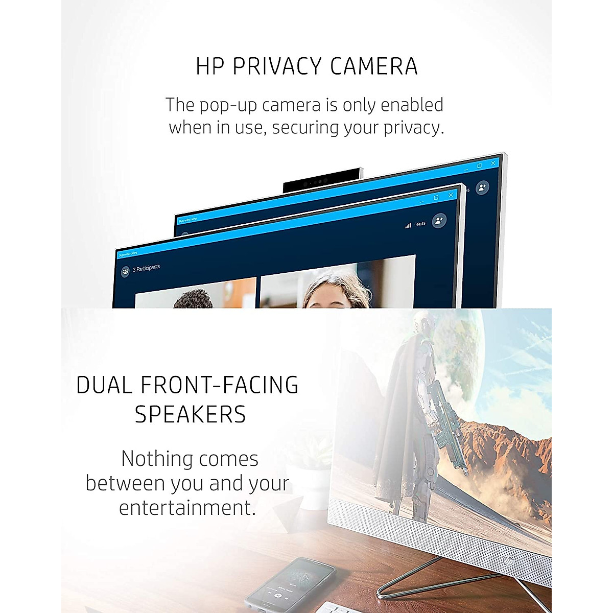 HP 2021 27 Pavilion All-in-One PC, 27" Full HD IPS Touchscreen, 11th Gen Intel i7-1165G7 Processor, 32 GB RAM, 1 TB PCIe SSD, WiFi, Webcam, Wireless Mouse and Keyboard, Win10 (Latest Model)