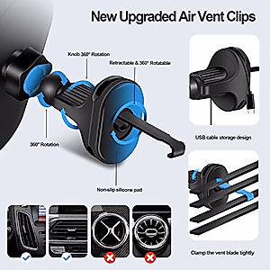 Wireless Car Charger Phone Holder Mount, BENBOAR Phone Mount for Car,Cute Phone Mount with 10W Charging Smart Sensor Auto-Clamping Phone Holder for Car Air Vent fit iPhone Samsung etc Smartphone,Black