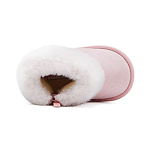 BMCiTYBM Baby Snow Winter Boots Girls Boys Cold Weather Faux Fur Shoes 6 12 18 24 Months Pink Size 12-18 Months Toddler