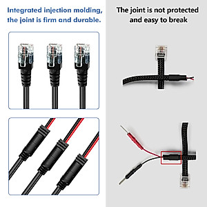 Radar Detector Hardwire Power Cord, Rearview Mirror Plug Cable,with Inline Fuse Holder,Suitable for Uniden Escort Beltronics Valentine One Cobra Whistler Radar Detector,3-Piece Set,13.7'' (RJ11)
