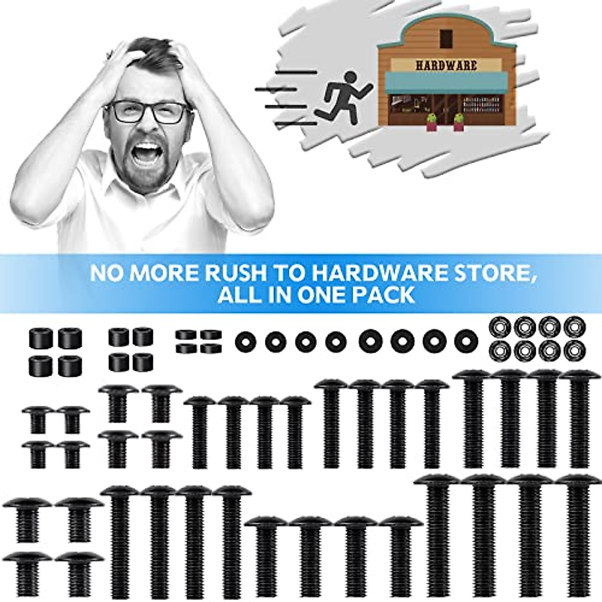 Mounting Dream TV Mounting Hardware TV Mount Screws Kit Comes with M4, M5, M6, M8 TV Mount Screws, Includes Spacers and Washers, Fits Any TVs Up to 82 Inch, Works with Any TV Wall Mount MD5754