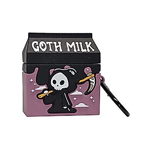 Adorable Case for New Apple AirPods (3rd Generation) Anime Cool Cartoon Cute Kawaii Food Protective Case Anti-Fall Headphone Case for AirPods 3 2021 with Carabiner for Men Women Goth Milk