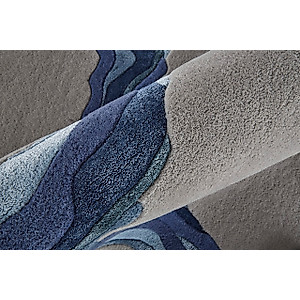 Feizy Serrano Modern Wool Rug, Gray/Blue, 8' x 10' Area Rug