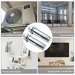 MroMax M8x60mm Zinc Plated Carbon Steel Expansion Bolts Hex Nuts Sleeve Anchor Fastener for Fence Home Installation Air Conditioning 10pcs