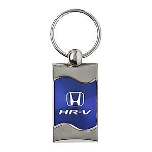 Au-TOMOTIVE GOLD Rectangular Wave Key Ring for Honda HR-V (Blue)