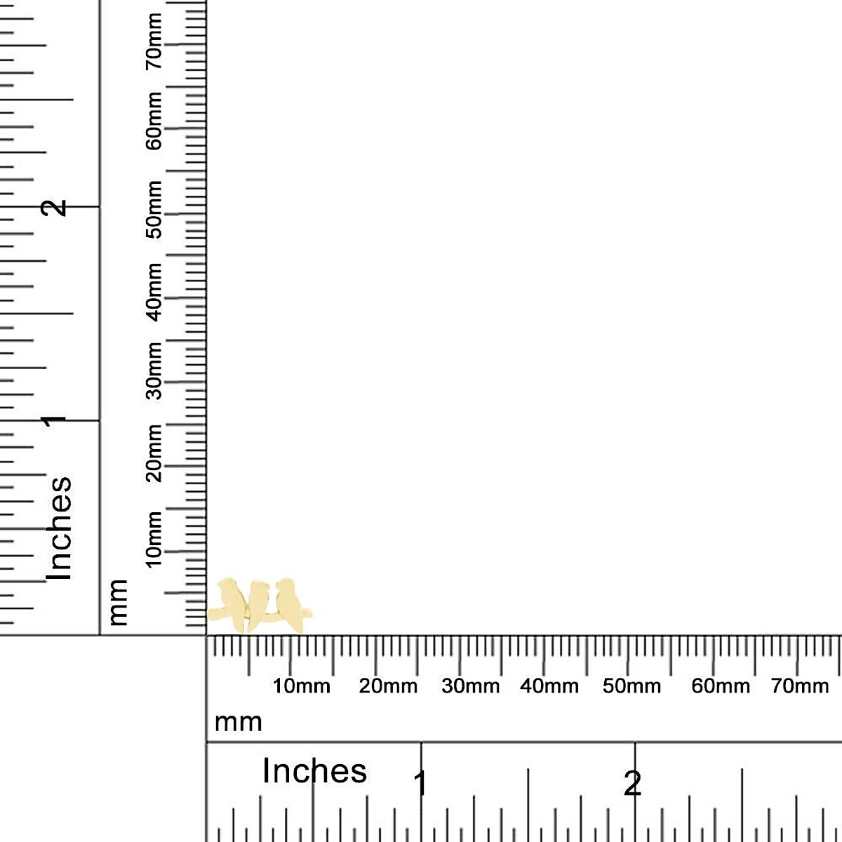 Tiny Lovely Three Birds Line Post Stud Earrings Jewelry For Women in 14k Gold Over Sterling Silver With Push Back (yellow-gold-plated-silver)