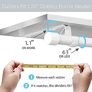Dabancy Baby Closet Dividers - Set of 10 from Newborn to Toddler and 2 Blanks with Colored Box,Baby Size Divider Fits 1.65" Rod- [White Unisex]