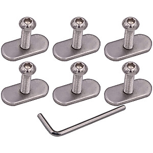 METER STAR 6 Pcs 304 Stainless Steel Kayak Rail Screws & M6 Track Nuts Rail Hardware Gear Mounting Replacement Kit for Kayaks Canoes Boats Rails