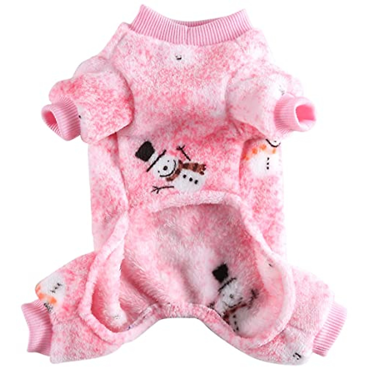 XIAOYU Christmas Pet Clothes Snowflake Pattern Warm Dog Pajamas Cat Jumpsuits Puppy Apparel, Pink, M