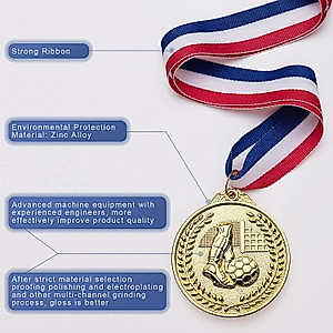 LZHZH 12 Pack Soccer Medals for Kids, metals Gold Award Medals Suitable for sports competitions Celebration and Party Favors