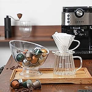 MOLFUJ Coffee Pod Holder, Clear K Cup Holder Plastic, Espresso Coffee Pod Holders for Counter Small, Coffee Pod Storage for K Cups, Capsule Organizer Creamer Holder for Coffee Bar
