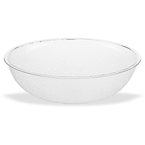 Carlisle FoodService Products CFS 721007 Round Pebbled Salad Serving Bowl, 3.1 Quart, Clear (Pack of 12)
