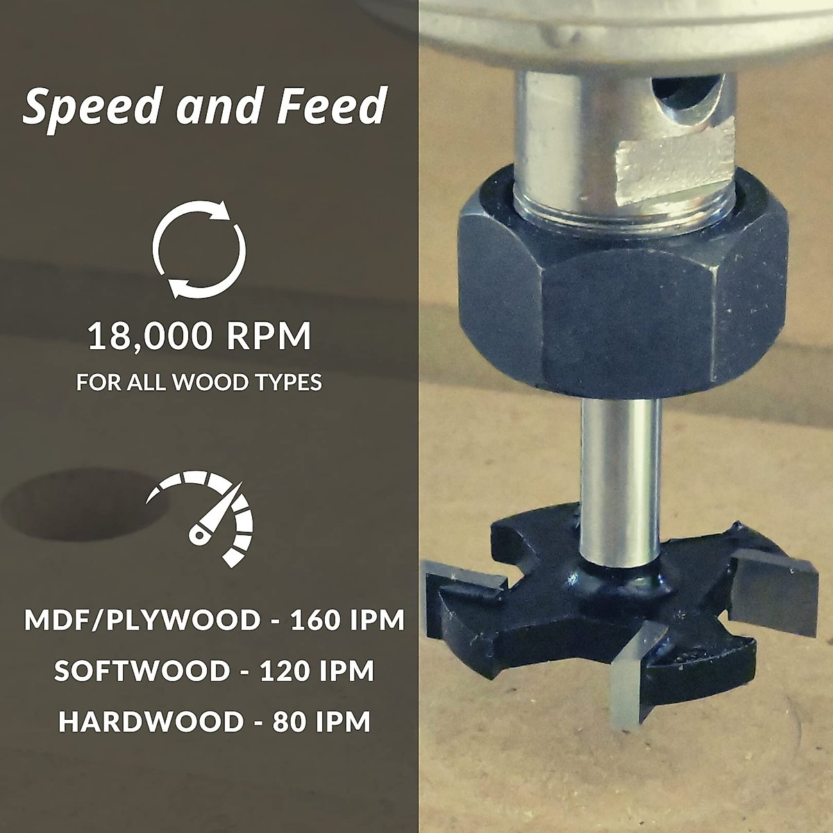 ROUTYBITS - 1-1/4 Diameter - Spoilboard Surfacing Router Bit - 1/4 in Dia Shank, 1/4 Inch Cut Length, Carbide Flattening CNC Router Bits