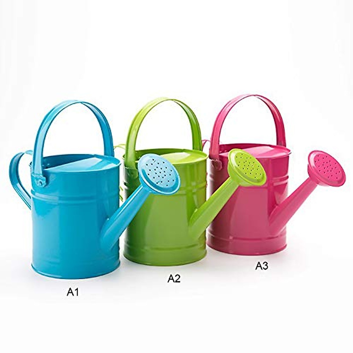 Firlar Traditional Metal Watering Can, 1.5L Small Steel Plant Watering Can with Long Spout, Garden Garden Water Pot with Sprinkler Head Easy Pour Pot for Bonsai Indoors and Outdoors, Blue