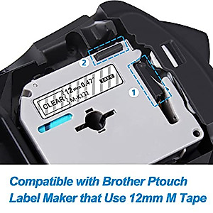 Hehua 6 Pack Compatible M Series Label Tape Replacement for Brother 12mm 0.47" M Tape Color MK231 MK131 MK431 MK531 MK631 MK731 for P-Touch PT-65 PT-M95 PT-45M PT-80 PT-90 PT-70 Label Maker Refills