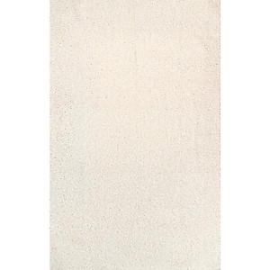 nuLOOM Marlow Machine Washable Soft Shaggy Faux Sheepskin Area Rug, 4x6, White