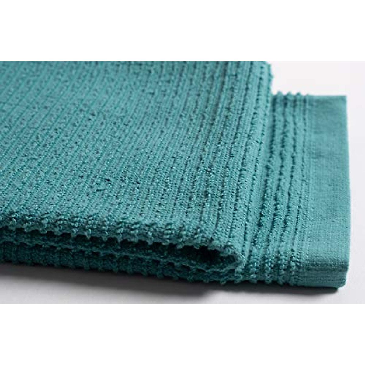 KAF Home Mixed Flat & Terry Kitchen Towels | Set of 6 18 x 28 Inches | 4 Flat Weave Towels for Cooking and Drying Dishes and 2 Terry Towels, for House Cleaning and Tackling Messes and Spills (Teal)