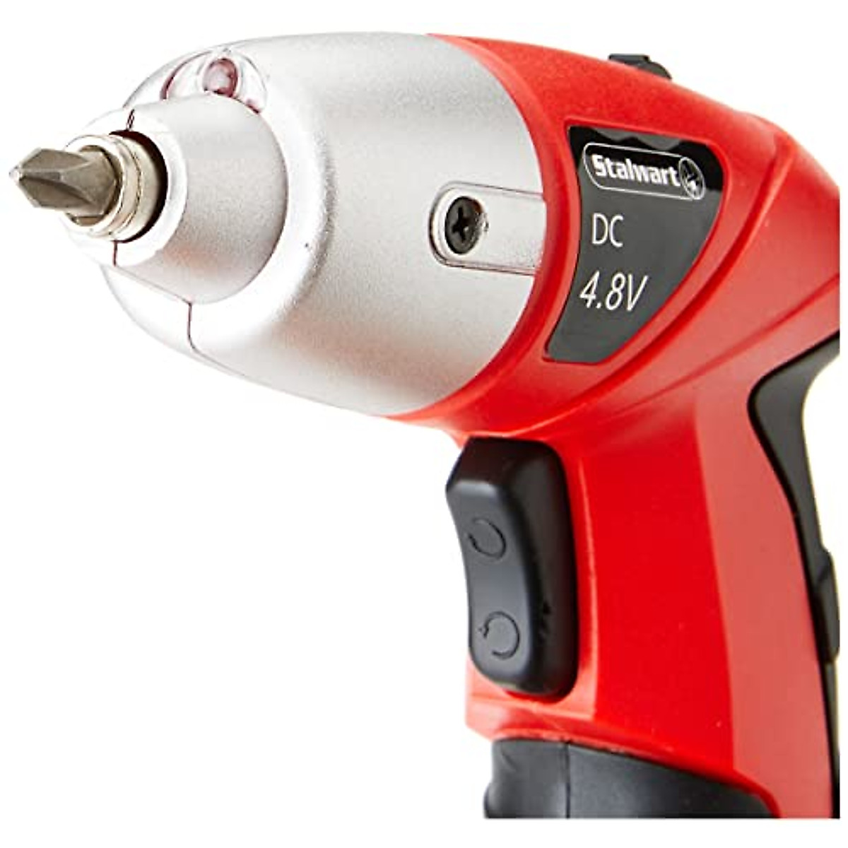 25-Piece Electric Screwdriver Set - Cordless Drill with LED Work Light, Automatic Spindle Lock, and Screw Driver Bits by Stalwart (Red)