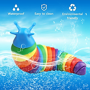 SoulLife 4 Pack Caterpillar Sensory Fidget Toys, Stress Relief Toy for Autistic Children, Autism Fidget Toys for Kids, Fidget Slug Snail Toys Pack Bulk for Kids