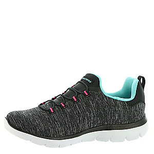 Skechers Women's Summits-Quick Getaway Sneaker, Black/Light Blue, 7.5 Wide