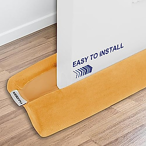 HADOR Door Draft Stopper Noise Blocker 36 Inches for Bottom of Door, Mustard Yellow Twin Triangular Under Door Draft Stopper Seal Gap Machine-Washable Air Blocker