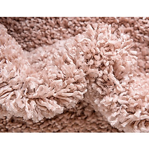 Unique Loom Davos Shag Collection Area Rug - Solid (3' 3" x 5' 3" Rectangle, Dusty Rose)