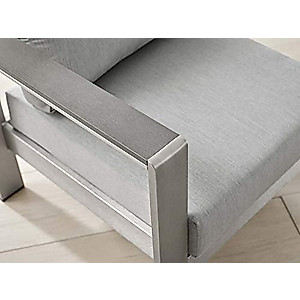 Modway EEI-4225-SLV-GRY Shore EEI-4225-SLV-GRYShore Sunbrella Patio Armchair in Silver Gray