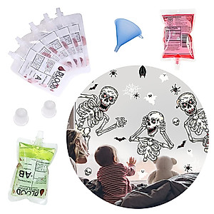 20 Pack Blood Bags for Drinks,8.5oz Anti-Leak Bags with Cap,Reusable Food Grade Bags,Decoration Cups for Halloween and Christmas