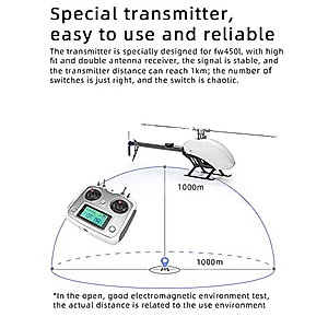 doerwye 2.4G FW450 V2 6CH Remote Control Helicopter 3D Smart GPS Helicopters RTF H1 Flight Control Brushless Motor Drone Quadcopter Full Metal Altitude Hold Aircraft Xmas Birthday Gift