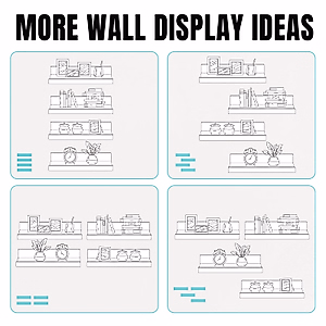 LaVie Home Floating Shelves for Wall Storage Set of 4, 16 Inch Picture Ledge Shelf, White Wall Shelves with Lip for Kitchen, Bedroom, Bathroom, and Living Room
