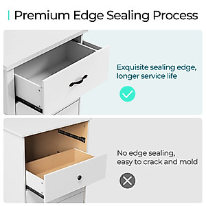 LINSY HOME 6 Drawer Double Dresser, White Dresser for Bedroom, Dresser Organizer, Chest of Drawers for Bedroom with 6 Drawers with SGS Certification