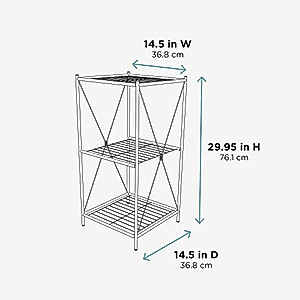 Zenna Home Floor Stand, Black Cross-Style