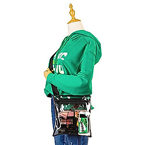 HULISEN Clear Crossbody Purse Bag, Stadium Approved, with Extra Inside Pocket