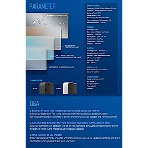 Leotachi 21.5 inch Touch Screen Mirror IP66 Waterproof TV for Bathroom Shower - Support 360° Rotation, 500 nits High Brightness Full HD 1080P Built-in Android OS WiFi/LAN/USB/BT/HDMI(Black)