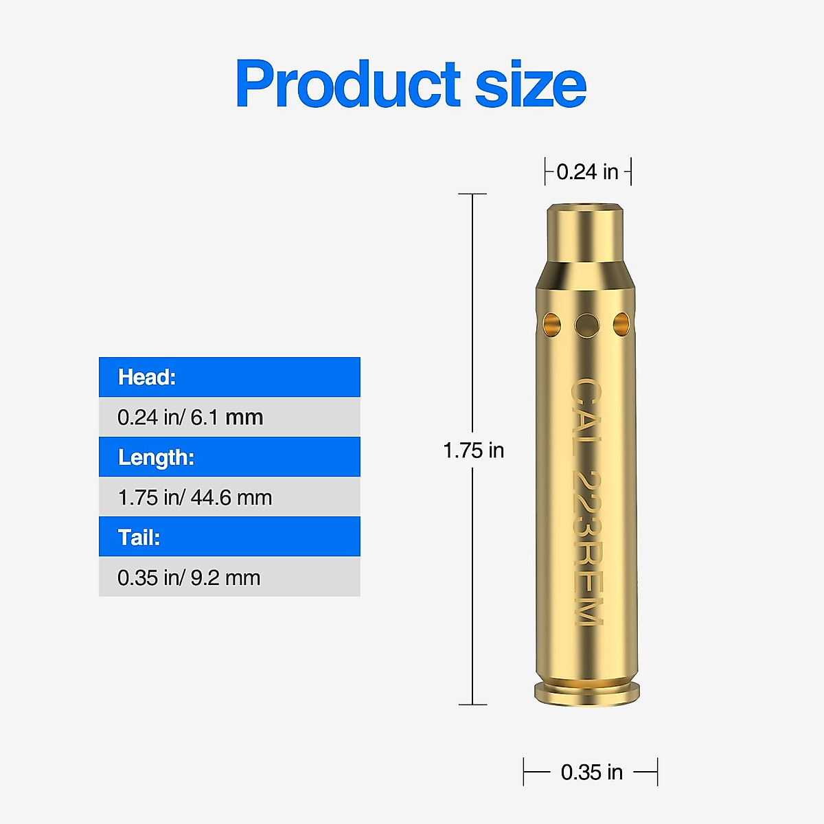 Darkfang 223/5.56mm Laser Bore Sight Red Beam Easy Adjust and Zeroing Optics Bore Sighter with 2 Sets Batteries for Scope Sighting